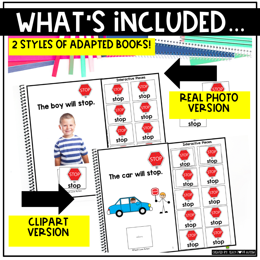 Core Vocabulary Adapted Book: STOP - Teach Love Autism