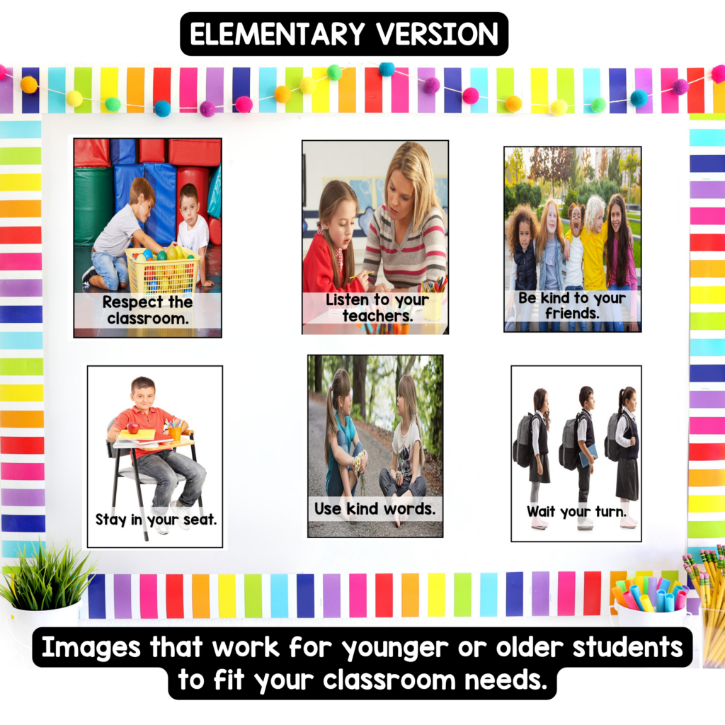 Classroom Rules Posters with Real Photos — Differentiated Worksheets ...