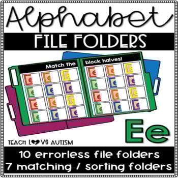 Alphabet File Folders Letter E - Teach Love Autism