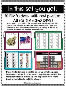 Alphabet File Folders Letter F - Teach Love Autism