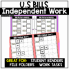 U.S. BILLS Independent Work Binder Money File Folders for Work Tasks ...
