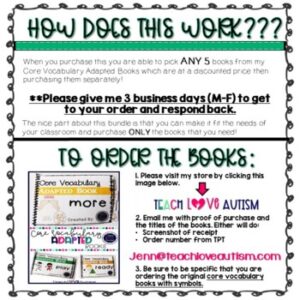 CORE Vocabulary Adapted Book Custom Order - You Pick 5 Books! - Teach ...