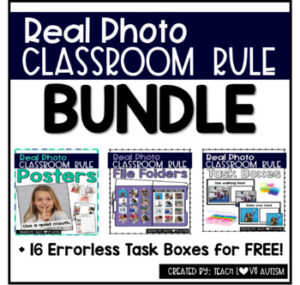 Classroom Rules Activities with Real Photos BUNDLE - Teach Love Autism