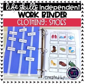 Clothing Independent Work Binder: Shoes - Teach Love Autism