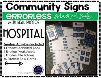 Community Sign Errorless Adapted Book and Activities: HOSPITAL - Teach ...
