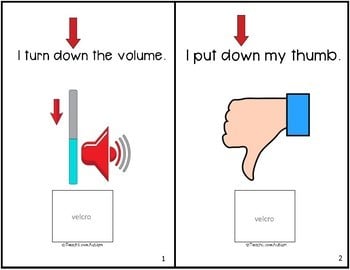 Core Vocabulary Adapted Book: Down - Teach Love Autism