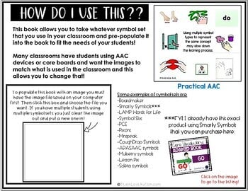 Core Vocabulary Editable Symbol Adapted Book: GO - Teach Love Autism