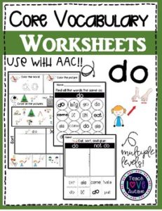 Core Vocabulary Worksheets: DO - Teach Love Autism