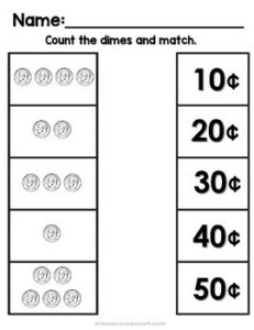Counting Dimes Worksheets - Teach Love Autism