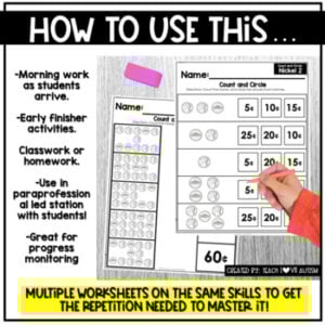 Counting Nickels Worksheets | Money Counting | U.S. Coins - Teach Love ...