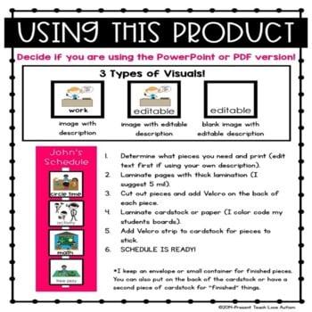 Editable Schedule Visuals for Autism or Special Education - Teach Love ...