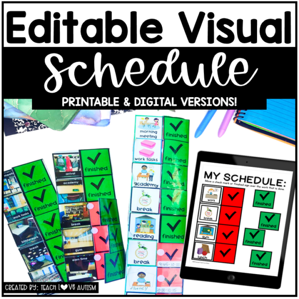 Editable Visual Schedule for Special Education & Autism | Daily Routine ...