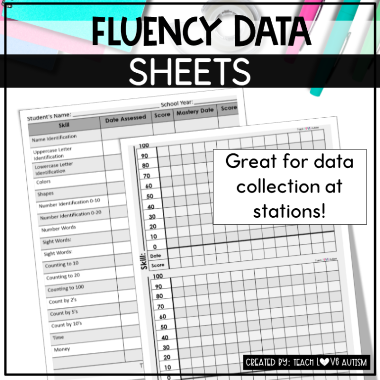 Fluency Data Sheets - Teach Love Autism
