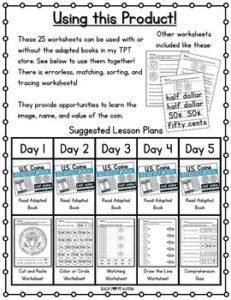 Half Dollar Worksheets - Teach Love Autism