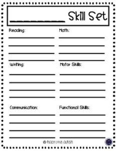 Inclusion Student Skill Set Form - Teach Love Autism