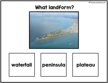 Landform Word Identification Digital Task Cards and Boom Cards - Teach ...