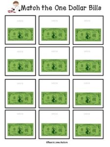 Learning Money Skills with Bills Pack - Teach Love Autism