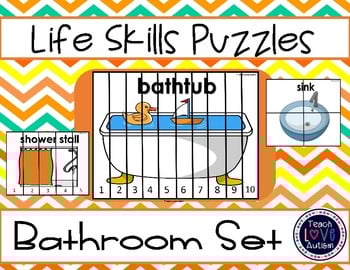 Life Skills Puzzles: Bathroom Differentiated Set - Teach Love Autism