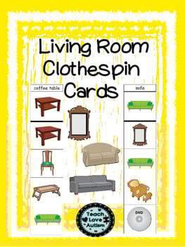 Life Skills Tasks: Living Room Clothespin Cards - Teach Love Autism