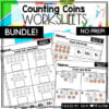 No Prep Counting Coins Worksheets Counting Coins and Adding Money ...