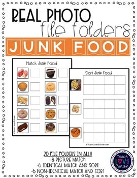 Real Photo File Folders: Junk Food - Teach Love Autism