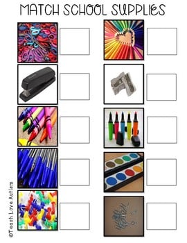 Real Photo File Folders: School Supplies - Teach Love Autism