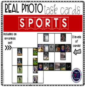 Real Photo Task Cards: Sports - Teach Love Autism