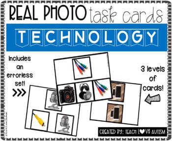 Real Photo Task Cards Technology - Teach Love Autism