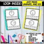 Telling Time Task Cards: Analog to Analog Match - Teach Love Autism