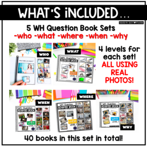 WH Question Adapted Books for Special Education and Speech Therapy Set ...