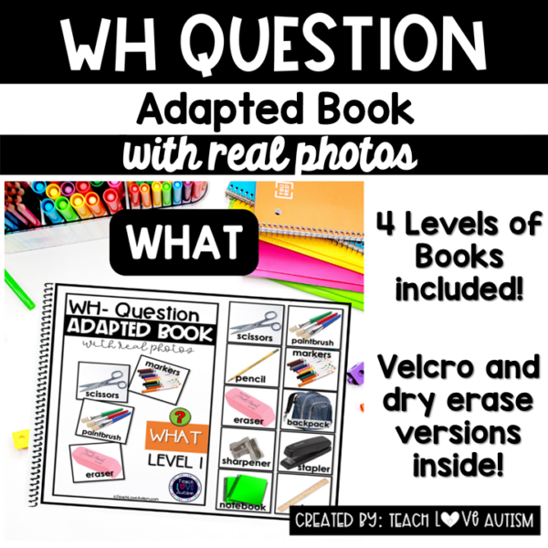 WH Question Adapted Book WHAT with Real Photos for Special Education ...