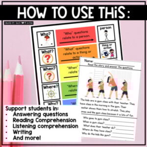 WH Question Poster and Worksheets | WH Question Activities - Teach Love ...