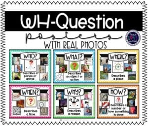 Wh-Question Anchor Posters with Real Photos - Teach Love Autism