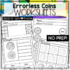 Errorless Coin Worksheets - Teach Love Autism