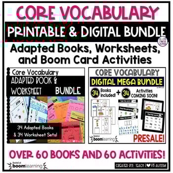 Core Vocabulary Printable and Digital MEGA Bundle - Teach Love Autism