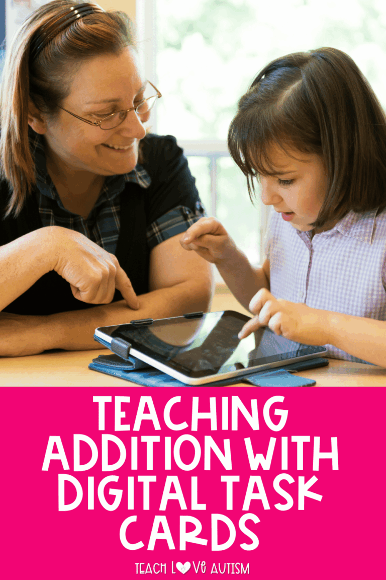 Teaching Addition with Digital Task Cards - Teach Love Autism