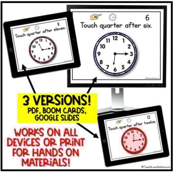 Errorless Telling Time to the Quarter Past Digital Task Cards - Teach ...