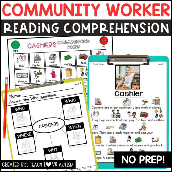 Community Workers Reading Visually Comprehension Growing Mini Bundle ...