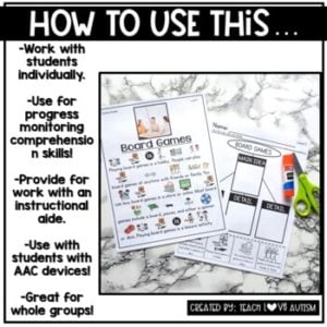 Reading Comprehension Passages and Worksheets with Visuals for Special ...