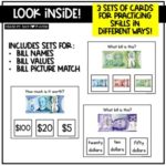 Canadian Bills Printable and Digital Task Cards - Teach Love Autism
