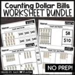 Counting Dollar Bills Worksheet Bundle - Teach Love Autism