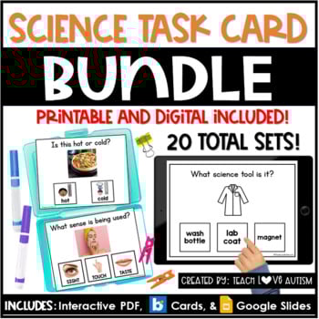 Science Task Cards Bundle | Printable and Digital - Teach Love Autism