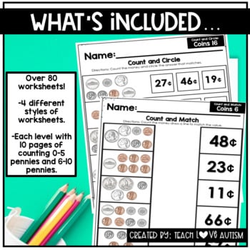 Counting Mixed Coins Worksheets | Counting Money | U.S. Coins - Teach ...