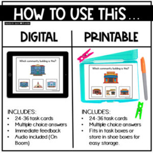 Community Places | Social Studies Task Cards | Boom Cards - Teach Love ...
