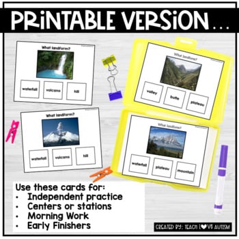 Landforms in Words | Geography | Social Studies Task Cards | Boom Cards ...