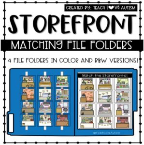 Storefront Matching File Folders - Teach Love Autism