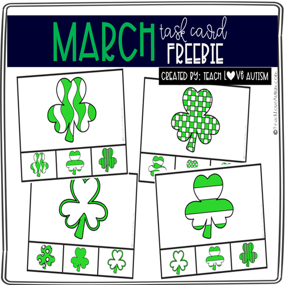 March Task Cards - Teach Love Autism
