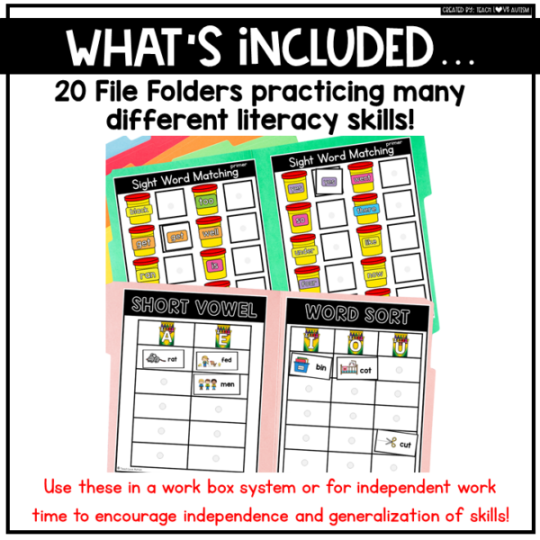 August Reading File Folders | Back to School Activities | Literacy Centers