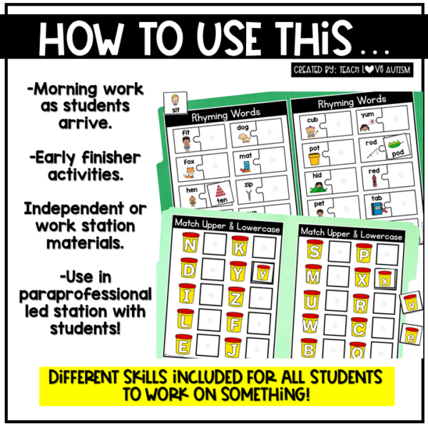 August Reading File Folders | Back to School Activities | Literacy Centers