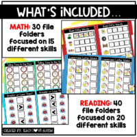 ESY Math and Reading File Folders Summer Activities for Centers or ...